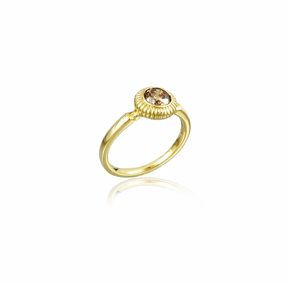Cognac Brown Diamond & Gold Amanita Ring – Fiona Rae Jewellery
