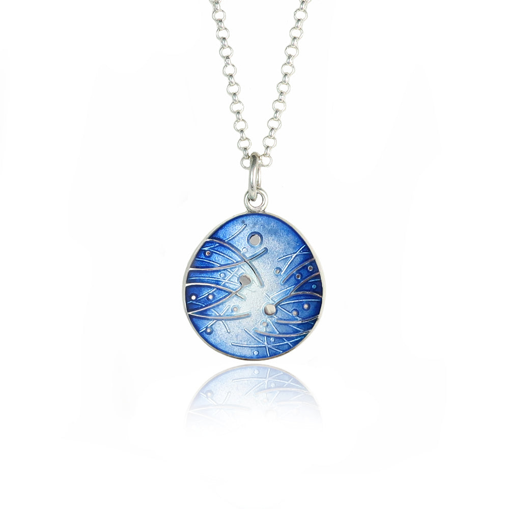 Meadow Enamelled Pale Blue Pendant – Fiona Rae Jewellery