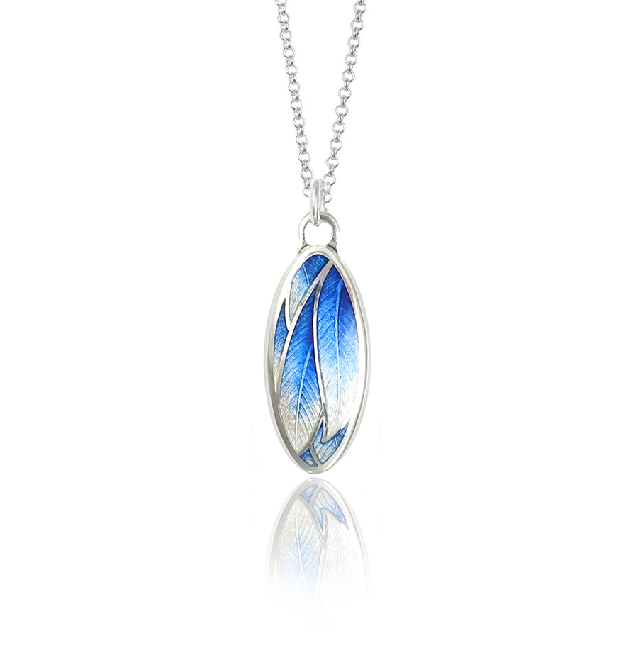 Oval Enamel Feather Pendant Fiona Rae Limited oval-enamel-feather-pendant-fiona-rae-limited