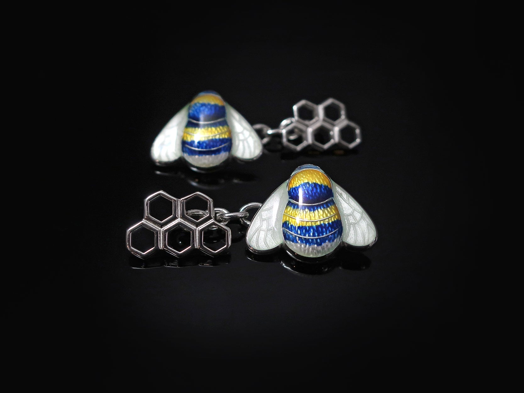 Bumble Bee Enamelled "Common Garden" Cufflinks – Fiona Rae Limited
