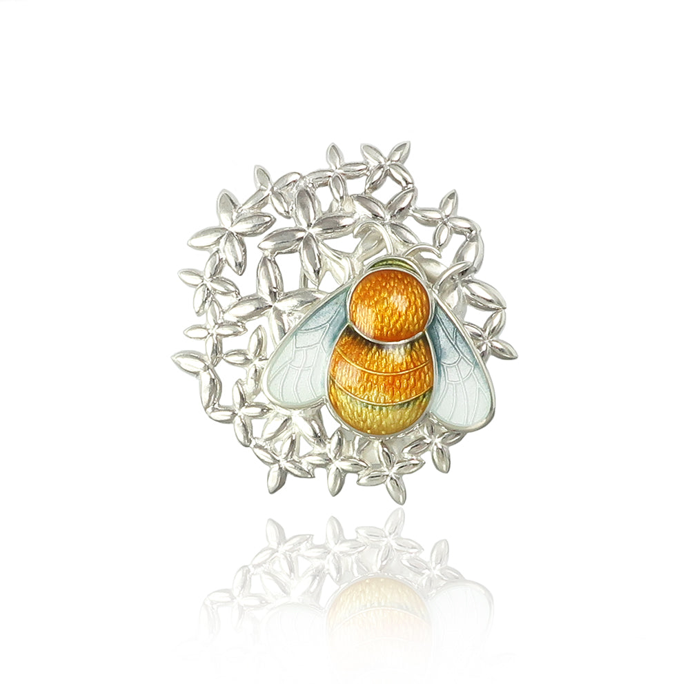 Bumble Bee & Hydrangea Brooch – Fiona Rae Jewellery