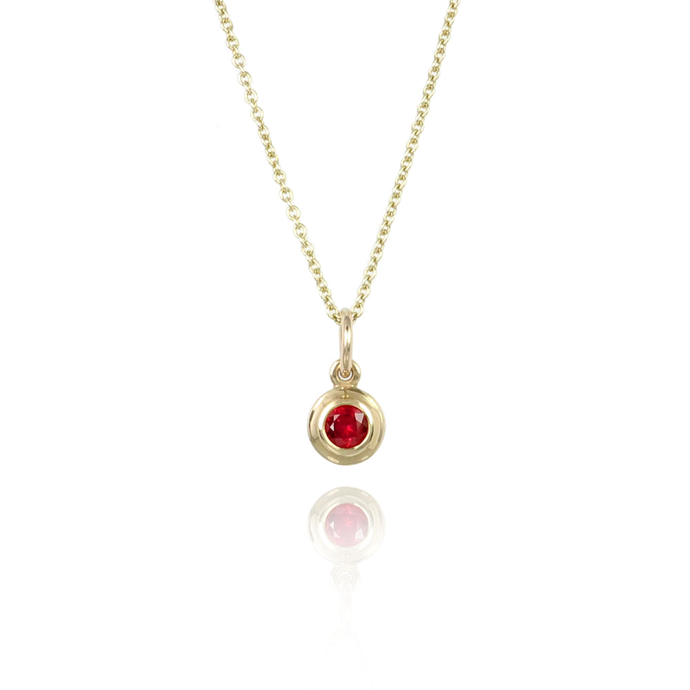 Ruby Eclipse Gold Pendant – Fiona Rae Jewellery