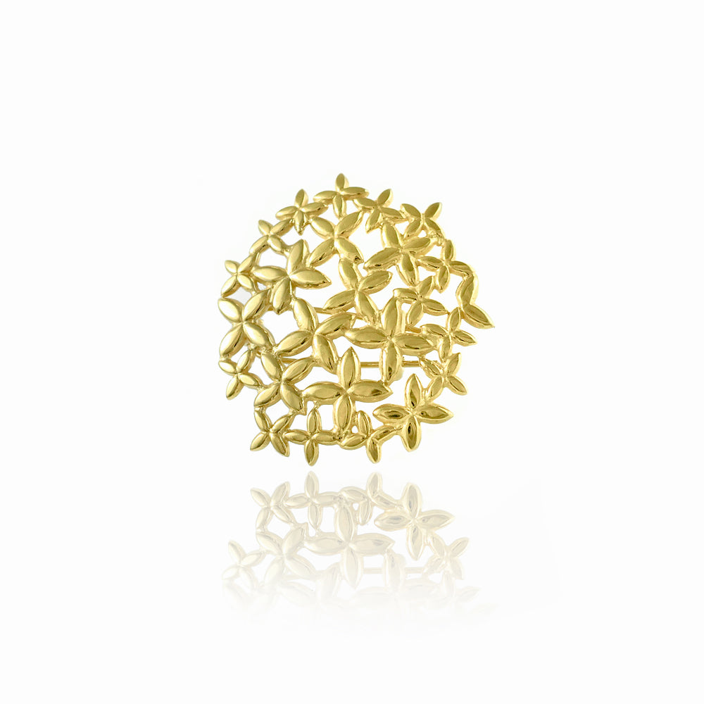 Hydrangea Gold Brooch – Fiona Rae Jewellery