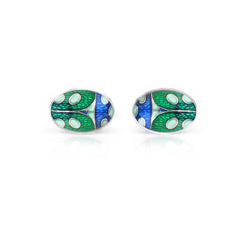 Ladybird Enamelled Green Cufflinks – Fiona Rae Jewellery